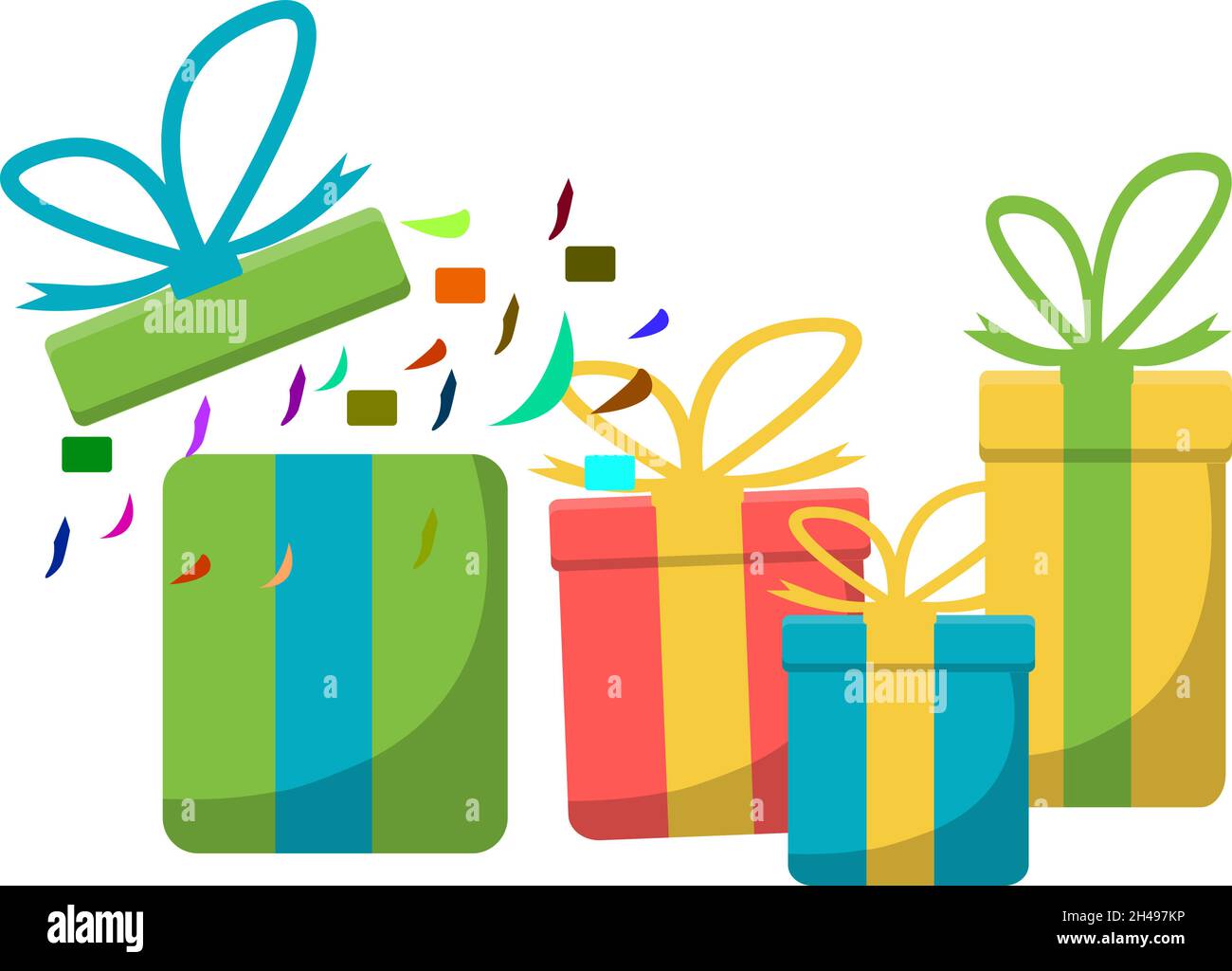 Blue gift boxes on color Stock Vector Images - Alamy