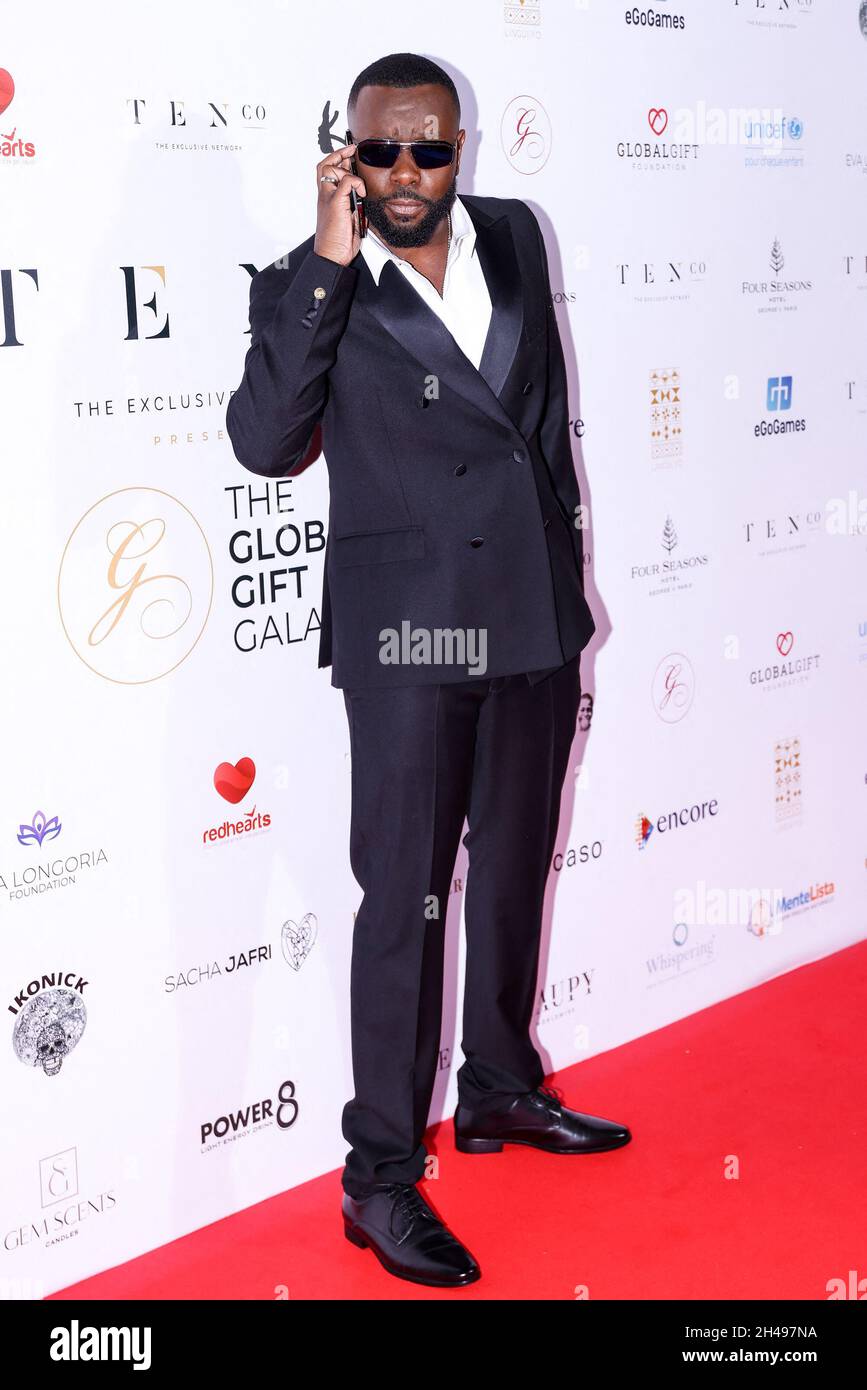 Gims arrives to the Global Gift Gala on October 30, 2021 at George V in ...