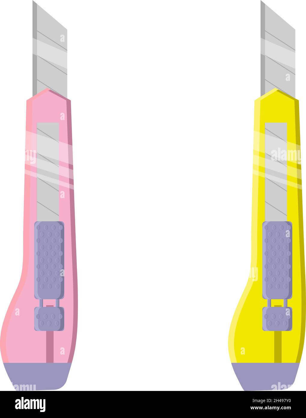 Two paper cutters, illustration, vector on a white background Stock ...