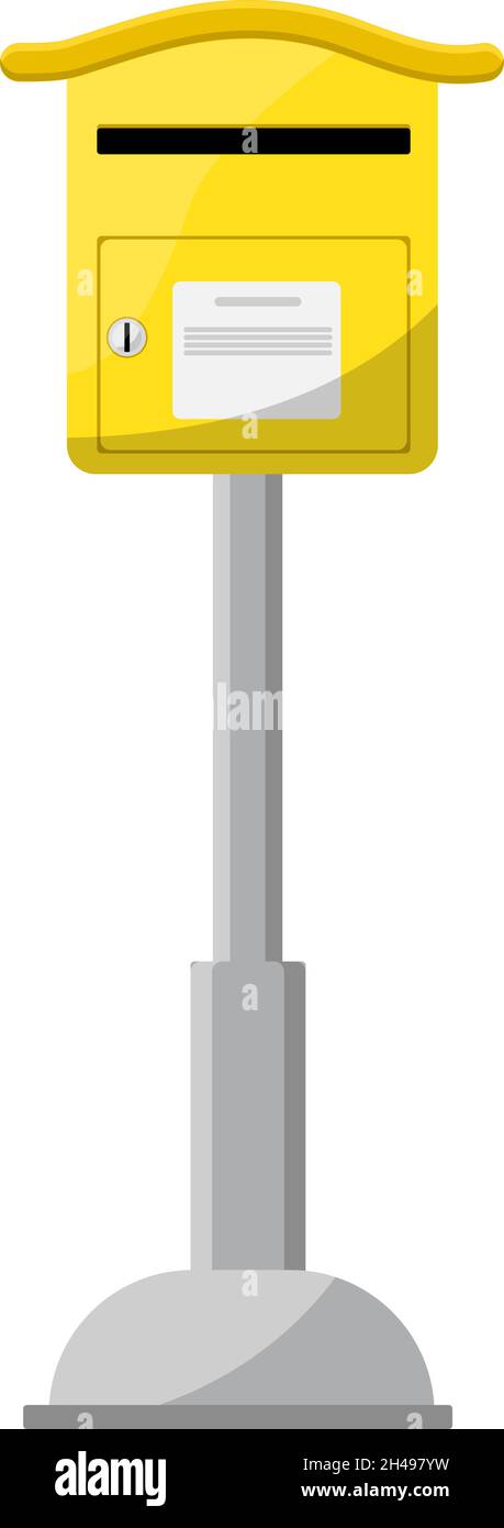 Yellow mailbox, illustration, vector on a white background Stock Vector ...