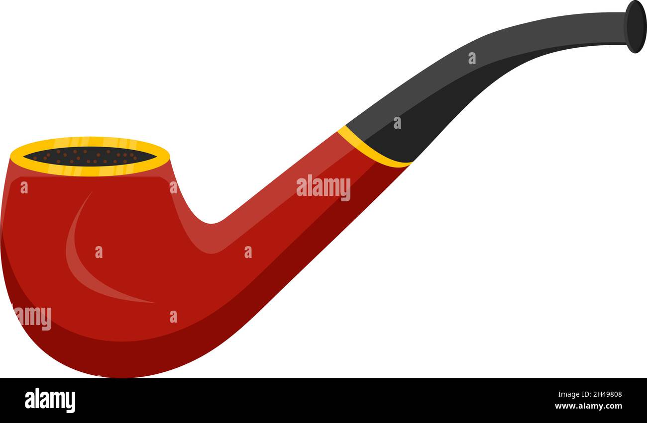 Wooden smoke pipe, illustration, vector on a white background Stock ...