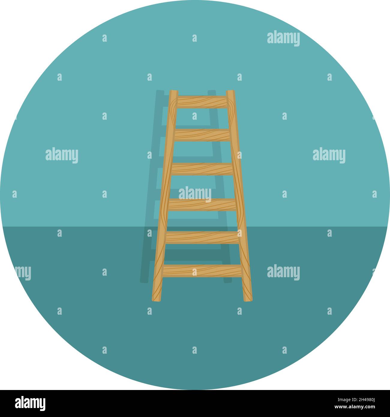 Wooden ladder, illustration, vector on a white background Stock Vector ...