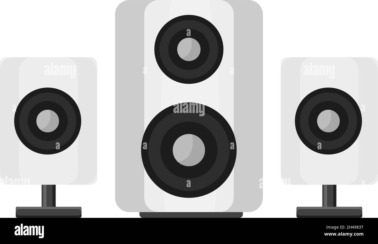 White speakers, illustration, vector on a white background Stock Vector ...