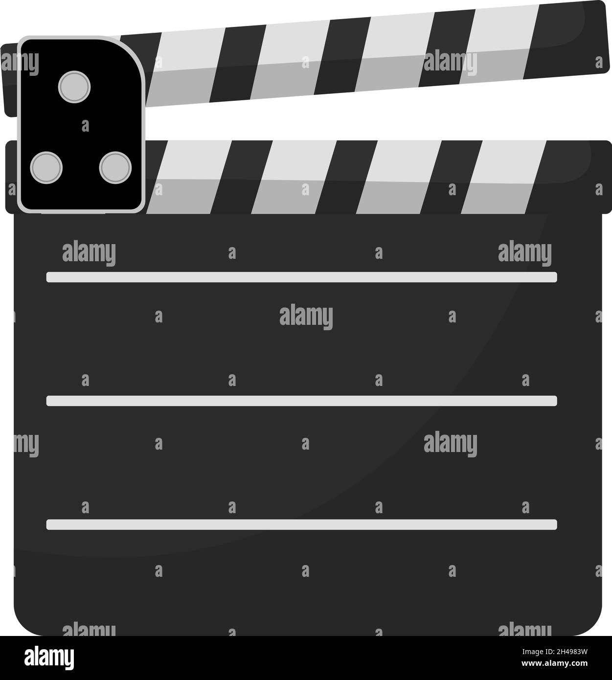 Movie clapper board, illustration, vector on a white background Stock ...