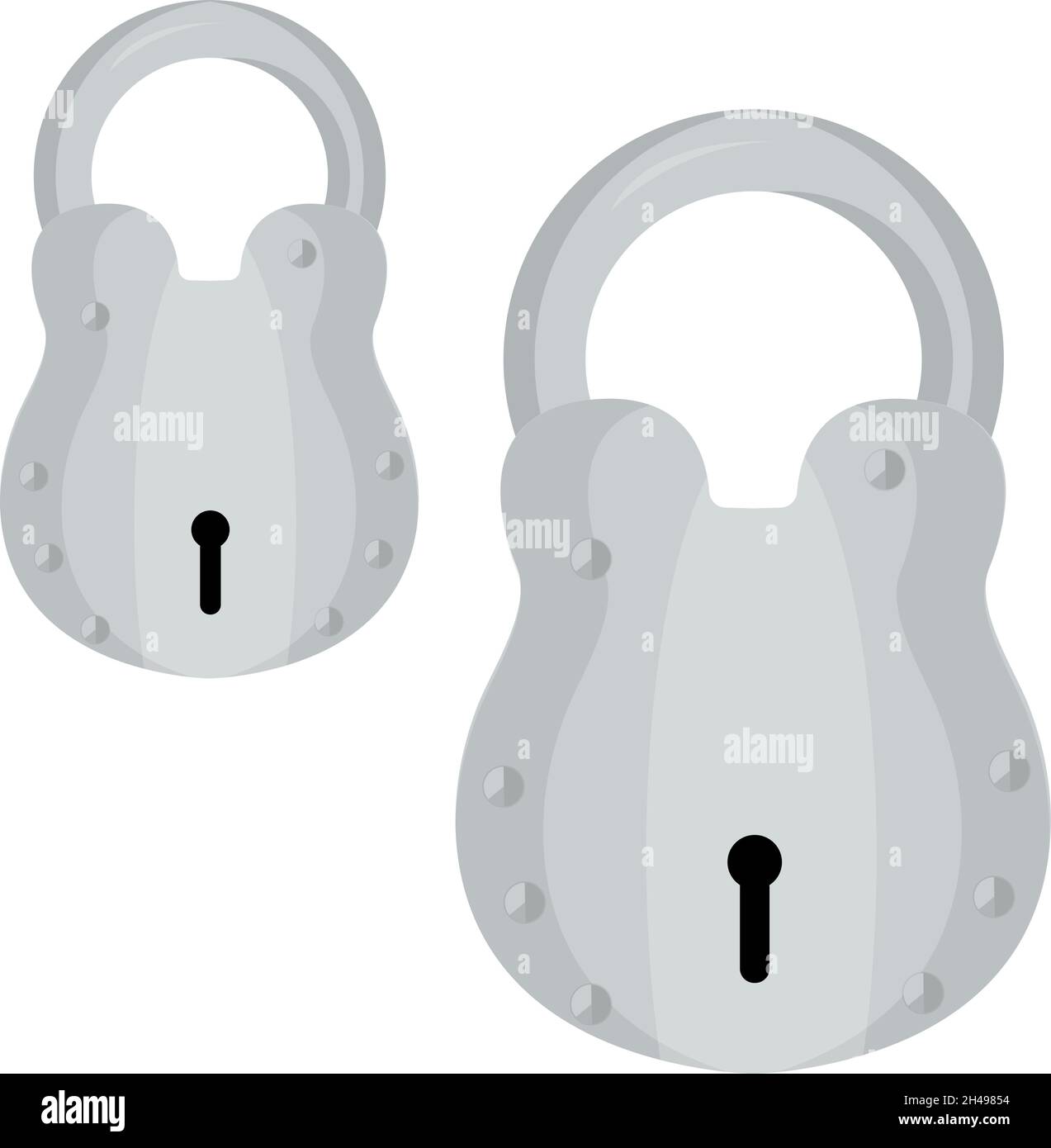 Grey locks, illustration, vector on a white background Stock Vector ...