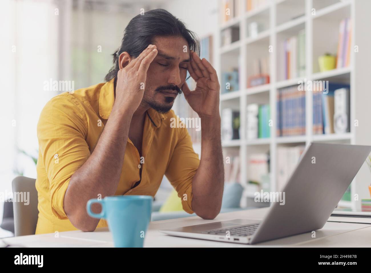 Indian man stressed work hi-res stock photography and images - Alamy