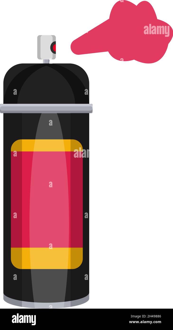 Pink spray paint, illustration, vector on a white background Stock ...