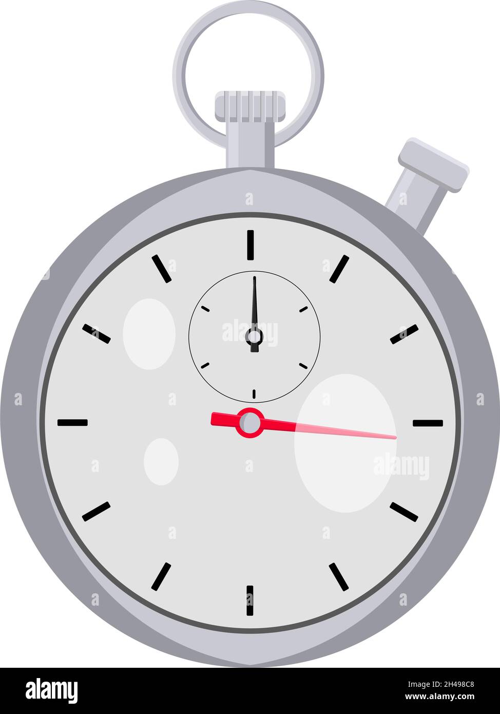 Silver stopwatch, illustration, vector on a white background Stock ...