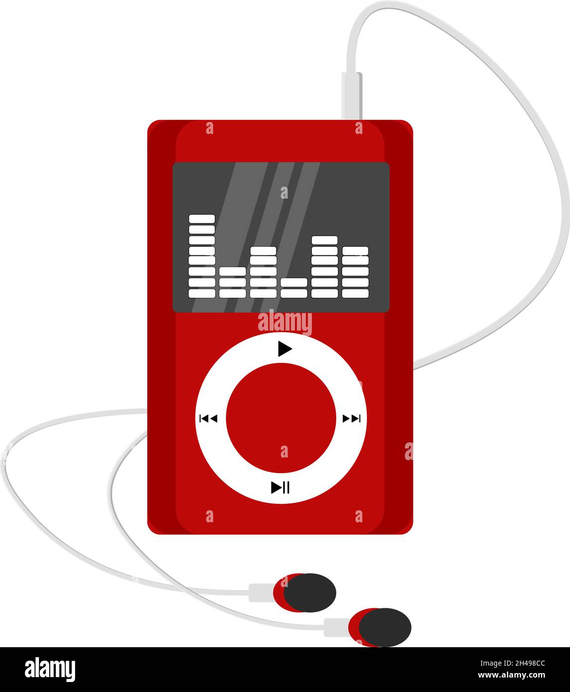 Red mp3 player, illustration, vector on a white background Stock Vector ...
