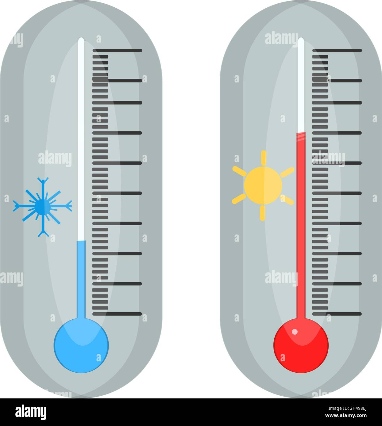 Temperature meter, illustration, vector on a white background Stock ...