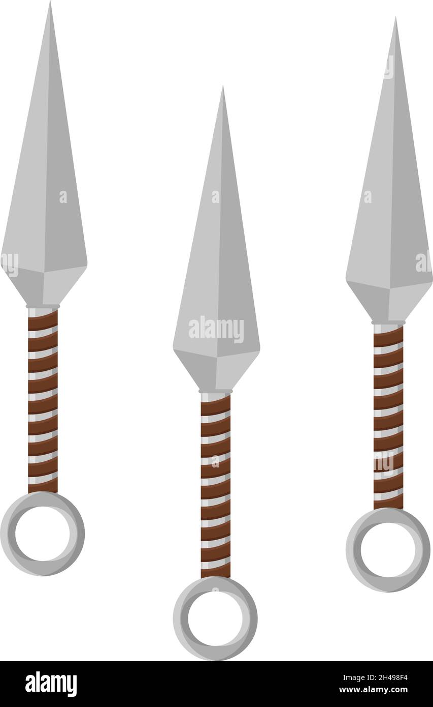 Sharp ninja weapons, illustration, vector on a white background Stock ...