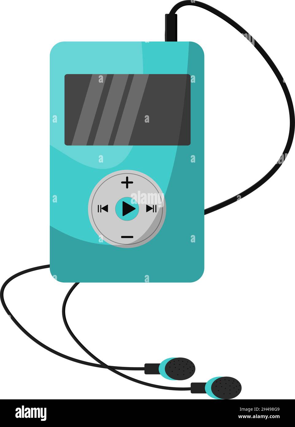 Blue mp3 player, illustration, vector on a white background Stock ...