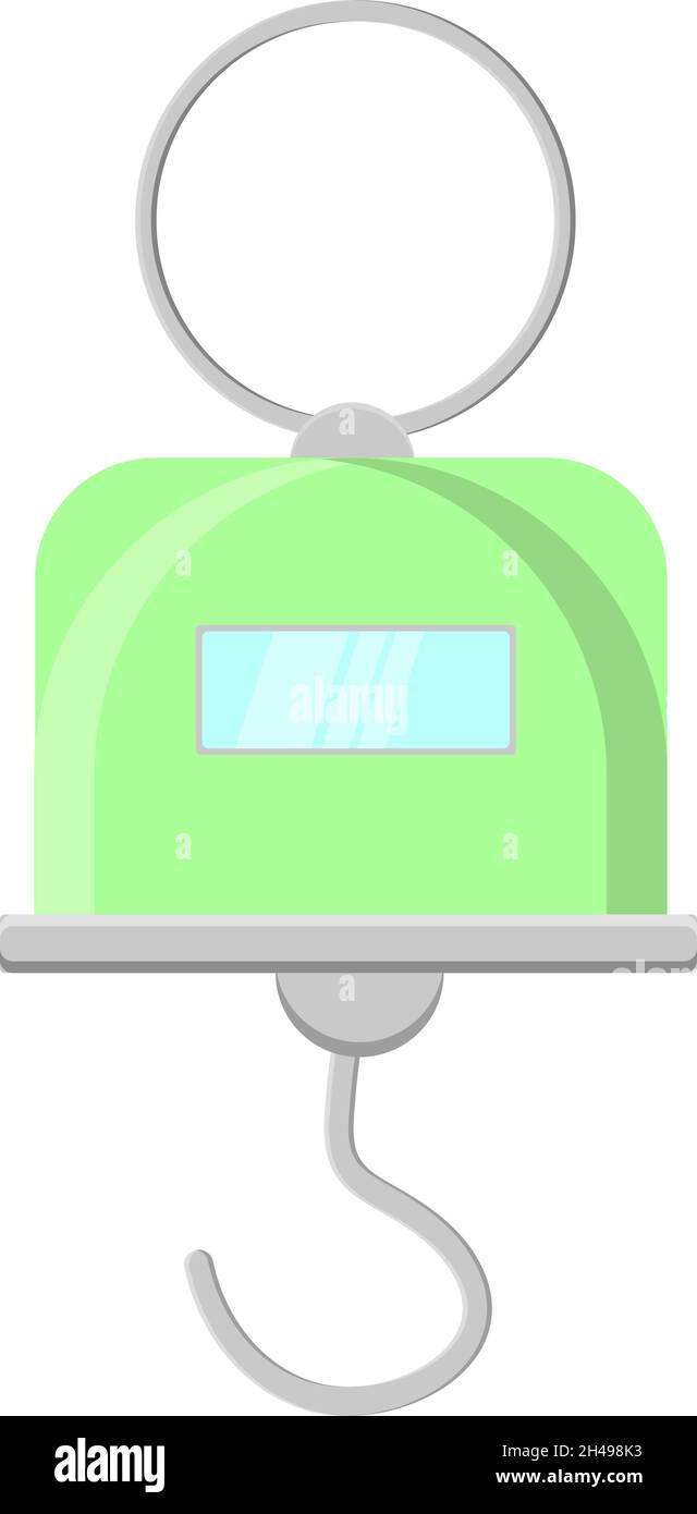 Green weight scale, illustration, vector on a white background Stock ...