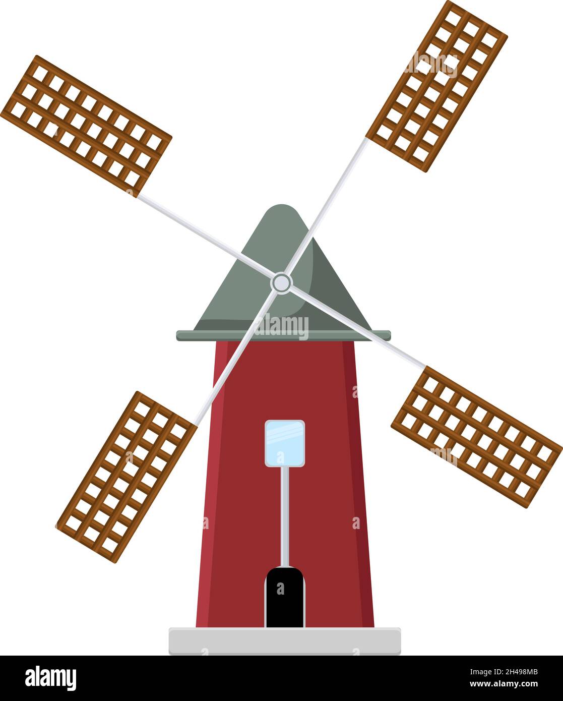 Old windmill, illustration, vector on a white background Stock Vector ...