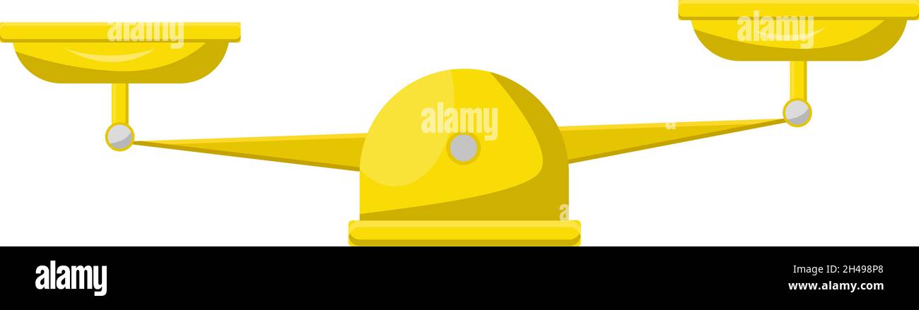 Golden weight scale, illustration, vector on a white background Stock ...