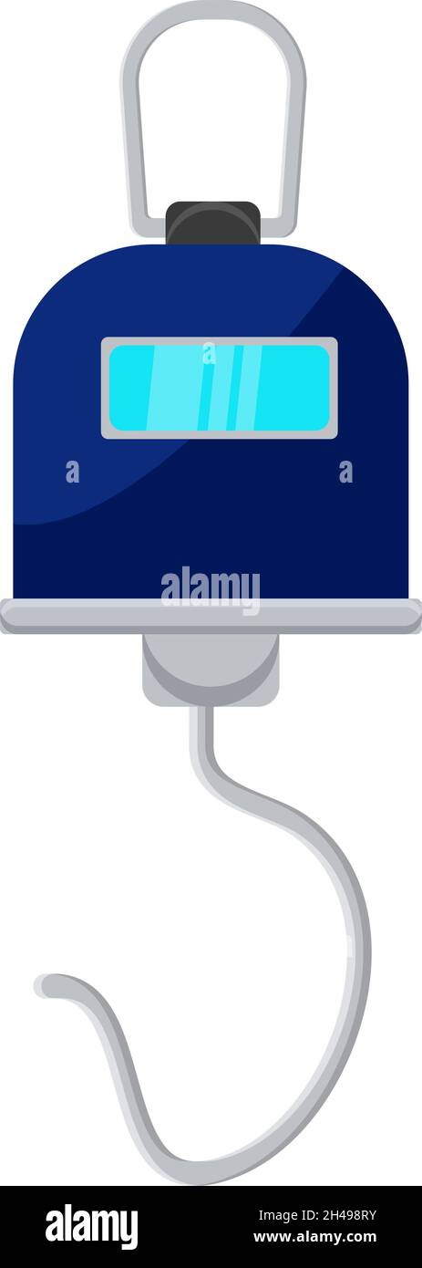 Blue Weight scale, illustration, vector on a white background Stock ...