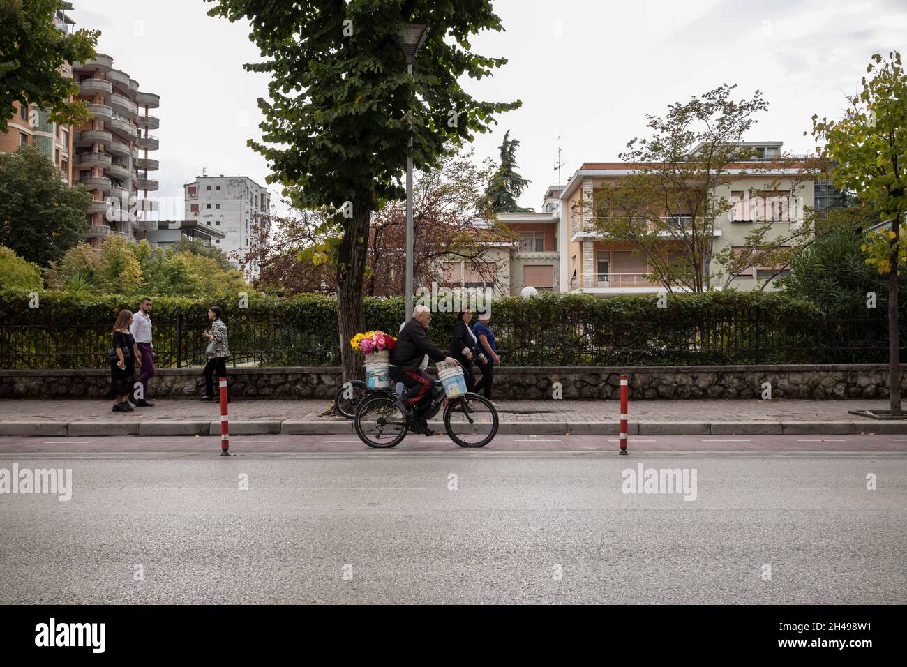 Daily life in Tirana, the capital of Albania, known for its colourful ...