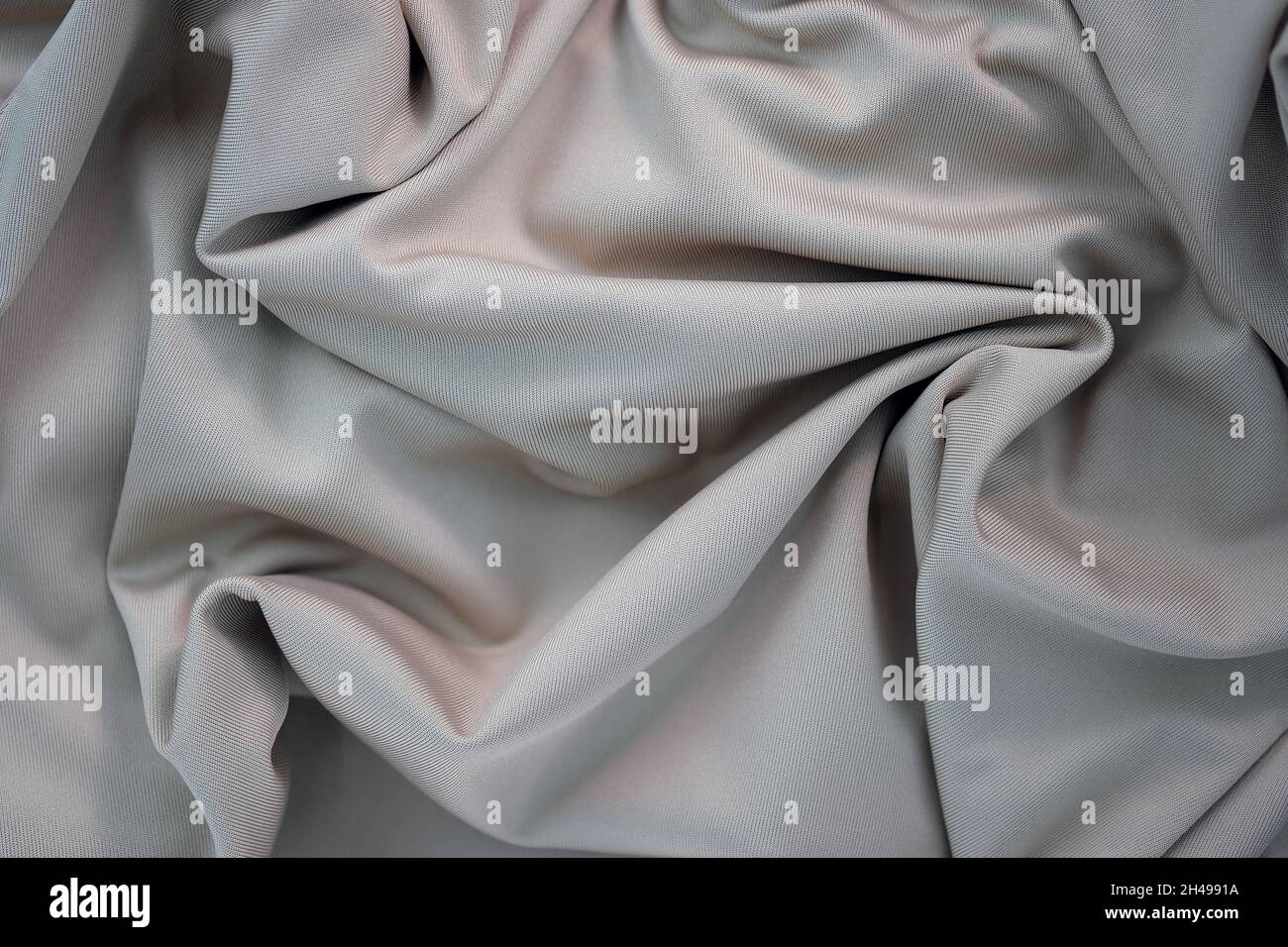 Draped canvas close-up. Abstract polyester fabric background. Top view ...