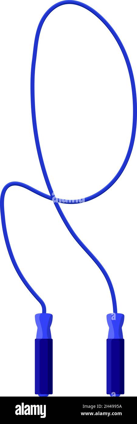 Blue jumping rope, illustration, vector on a white background Stock ...