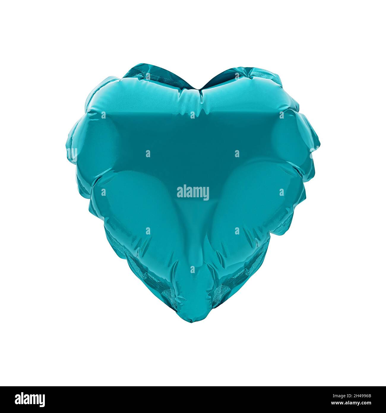 Inflated heart shaped blue balloon isolated on white Stock Photo - Alamy
