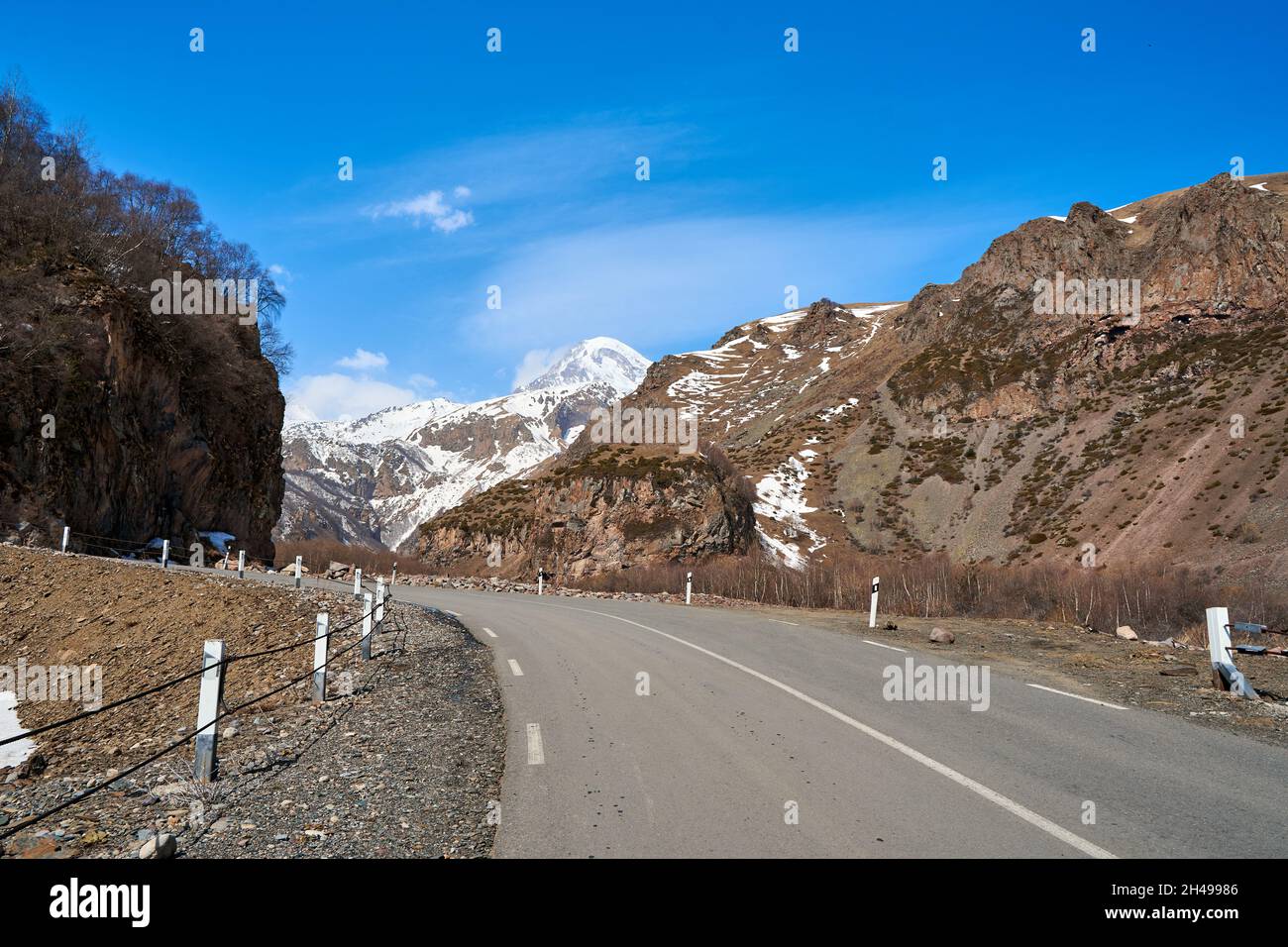 Early spring in the mountains. Travel by car in Georgia. Amazing ...