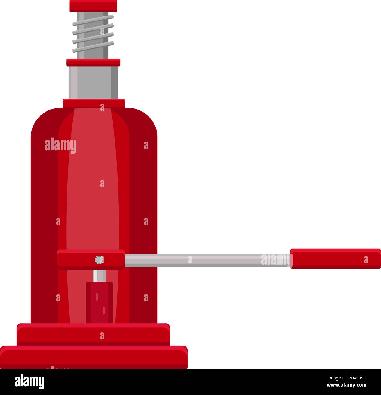 Red lifting jack, illustration, vector on a white background Stock ...