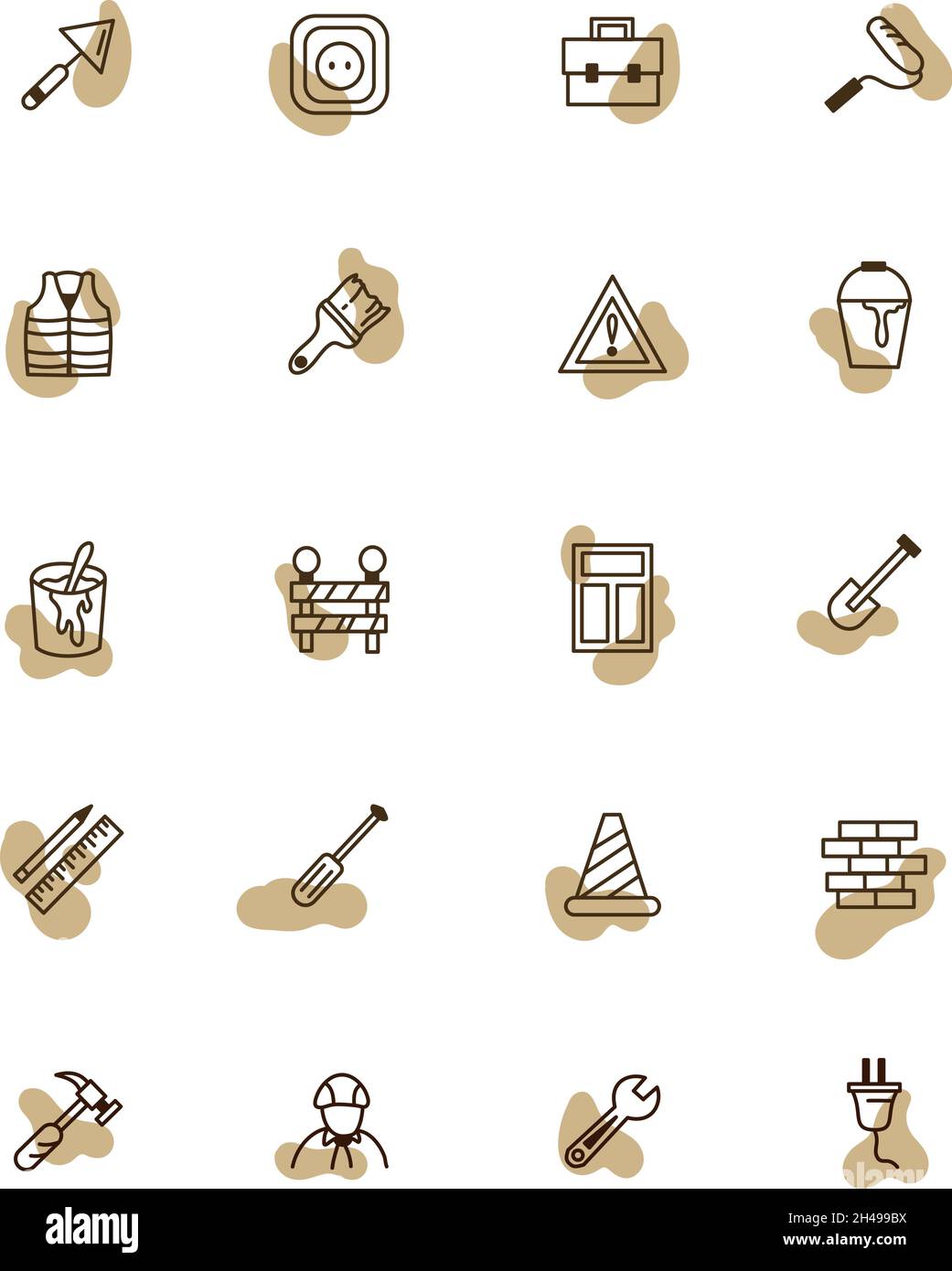 Construction work, illustration, vector, on a white background Stock ...