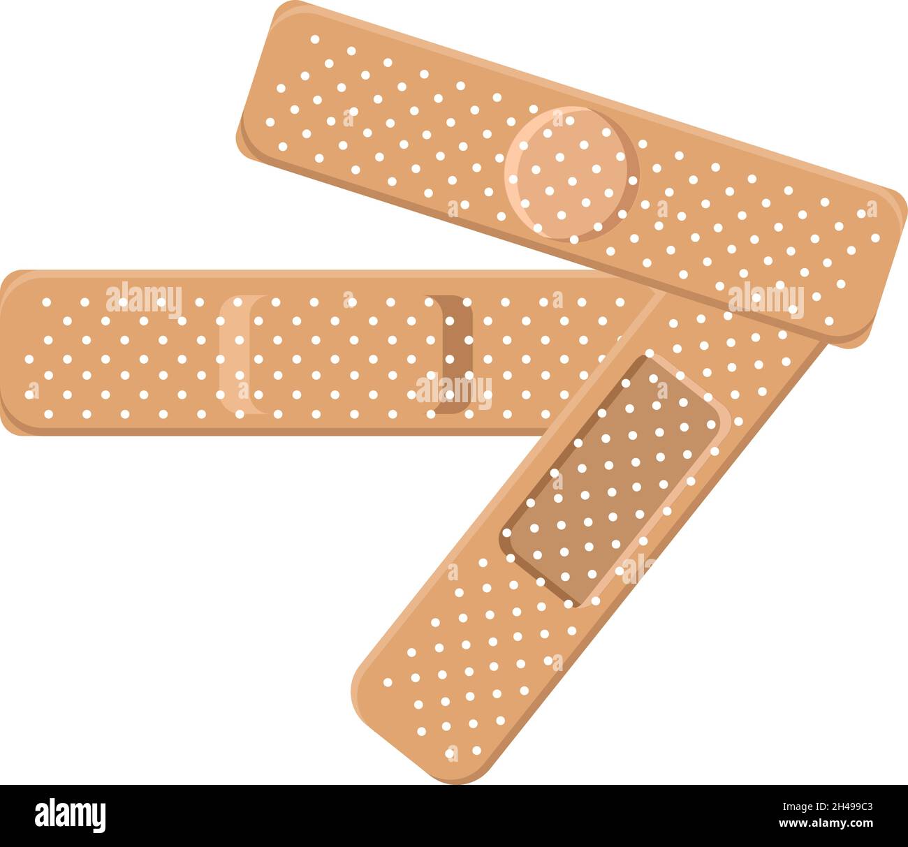 Three band aids, illustration, vector on a white background Stock ...
