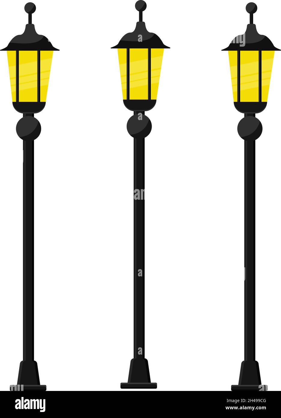 Fancy street lights, illustration, vector on a white background Stock ...