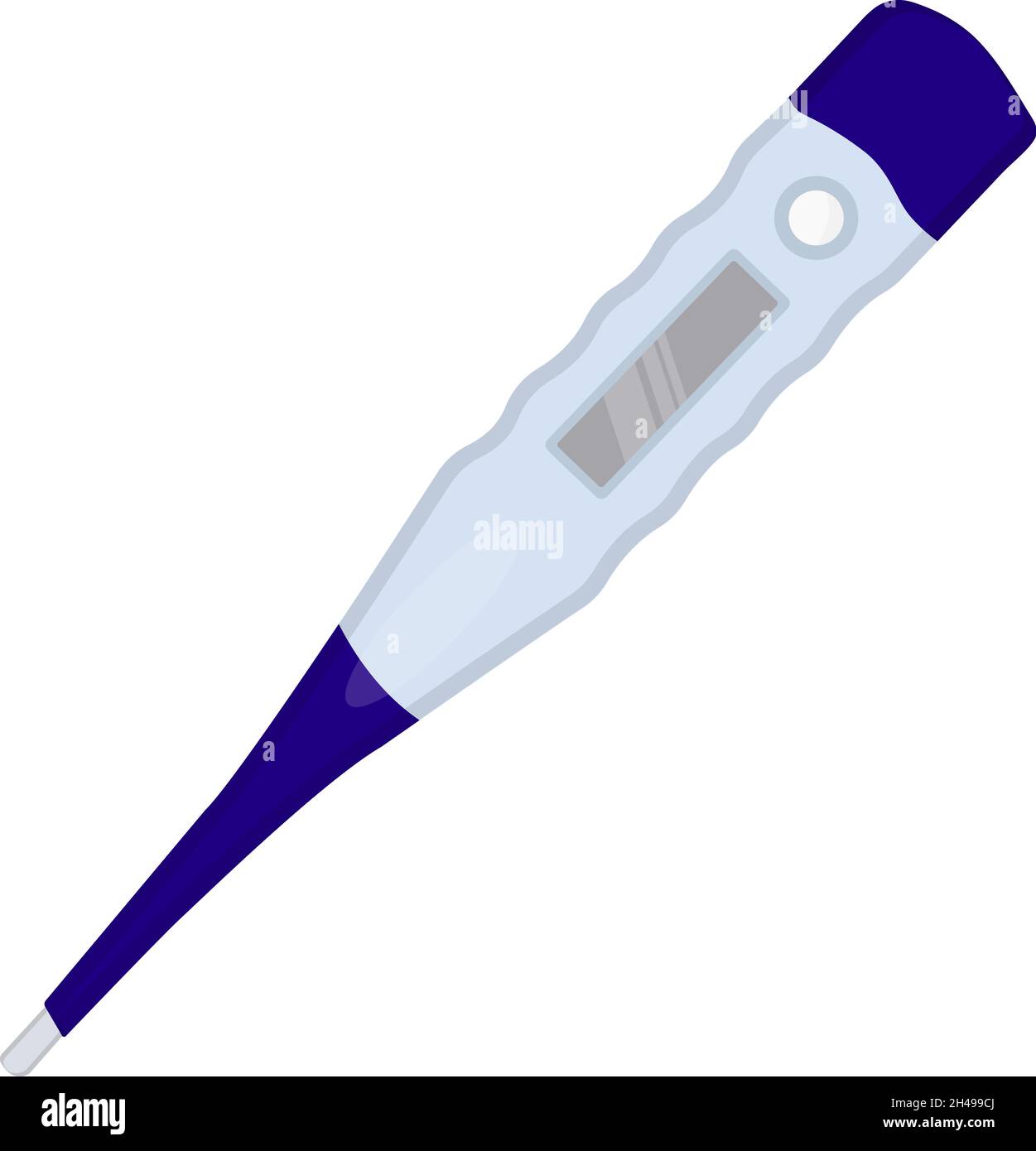 Blue thermometer, illustration, vector on a white background Stock ...