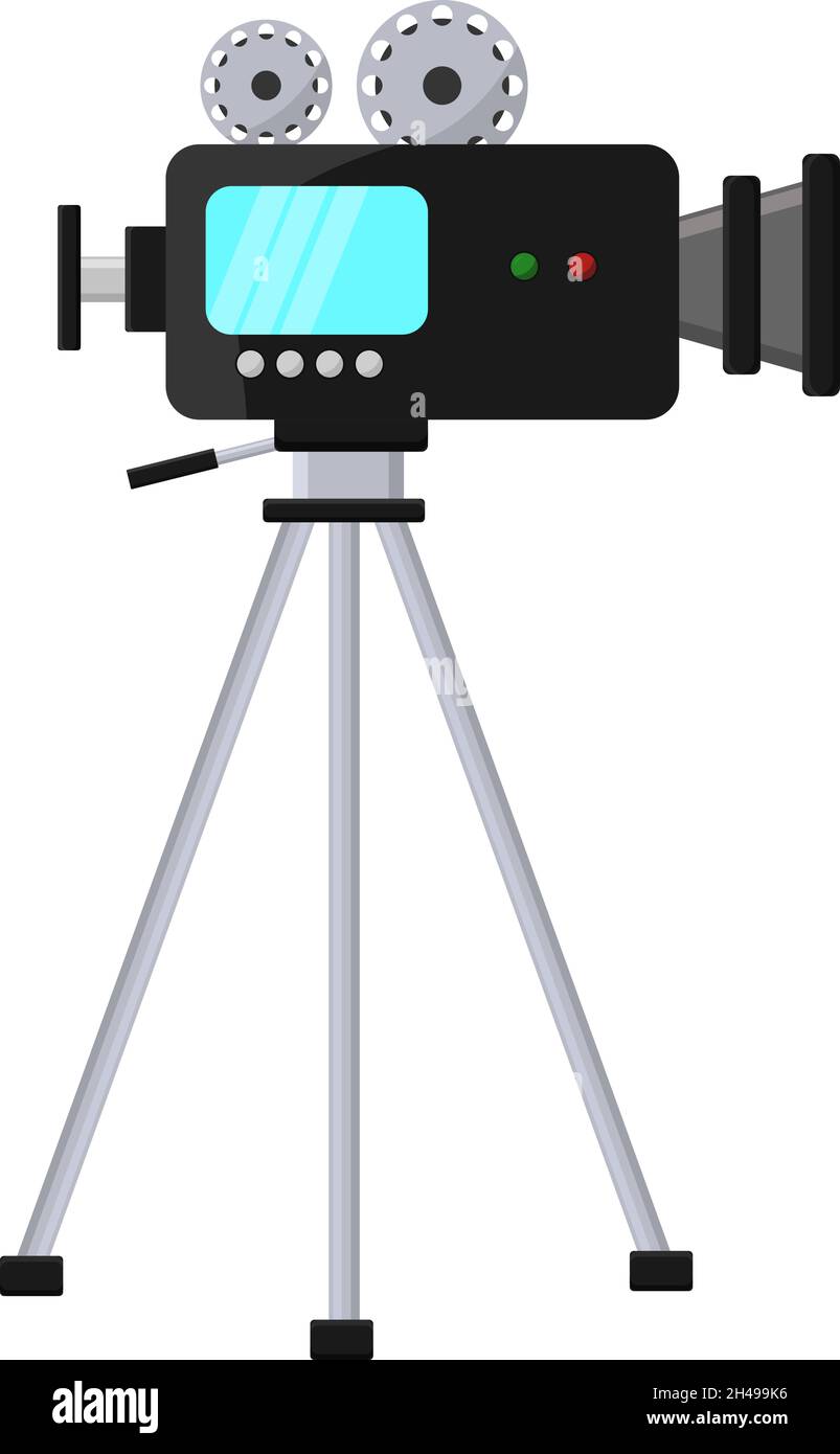 Big video camera, illustration, vector on a white background Stock ...