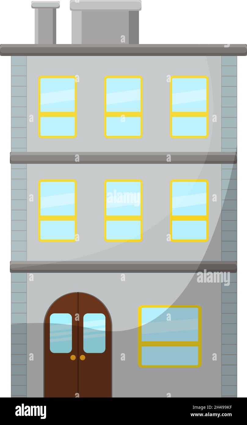 Grey building, illustration, vector on a white background Stock Vector ...