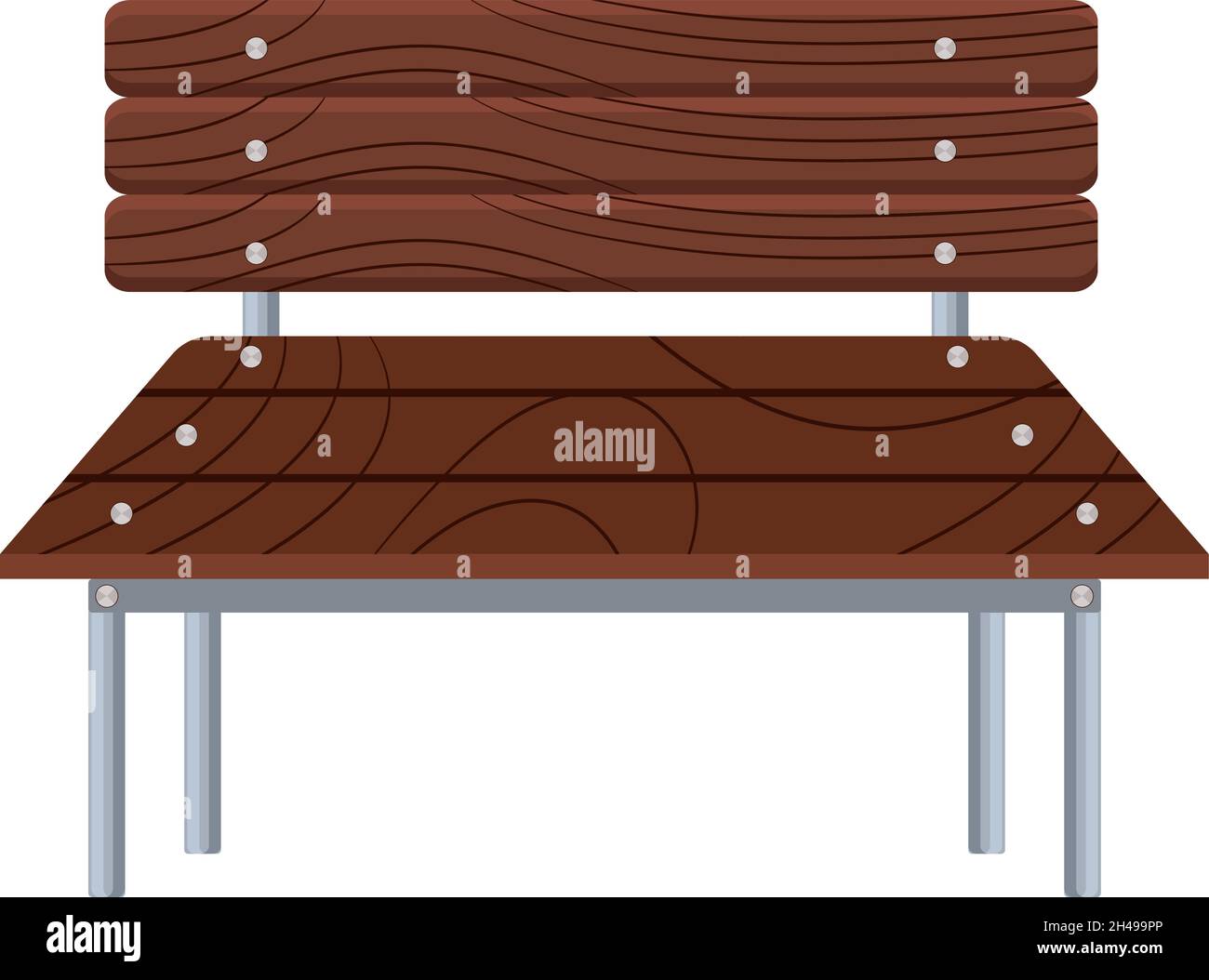 Wooden park bench, illustration, vector on a white background Stock ...