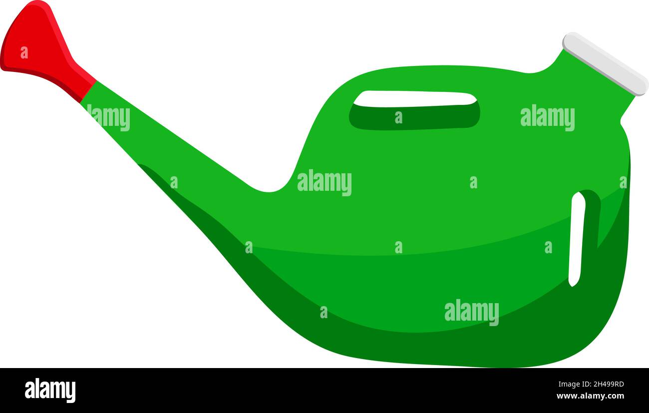 Green water can, illustration, vector on a white background Stock ...