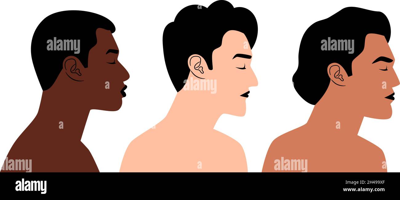 Diverse nations profiles. Cartoon persons of different nationalities ...
