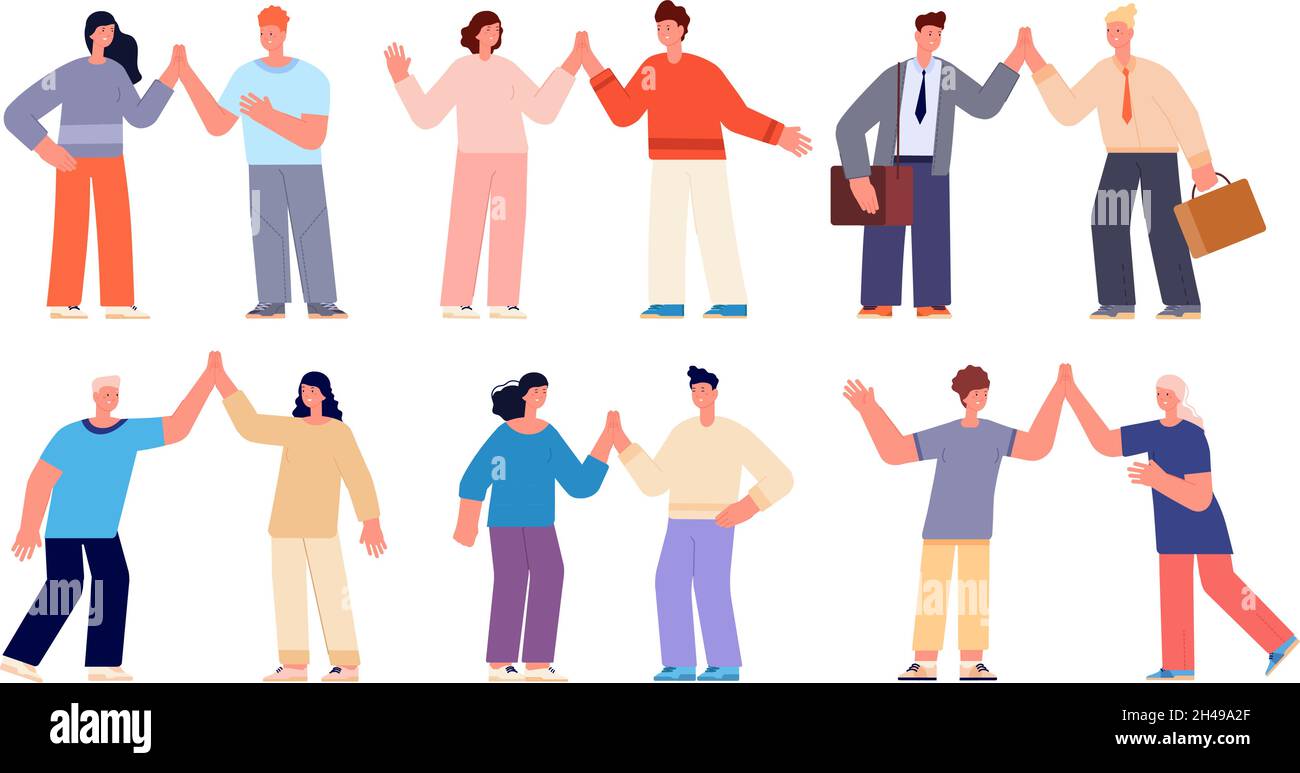 Two young women clapping their hands friends Stock Vector Images - Alamy