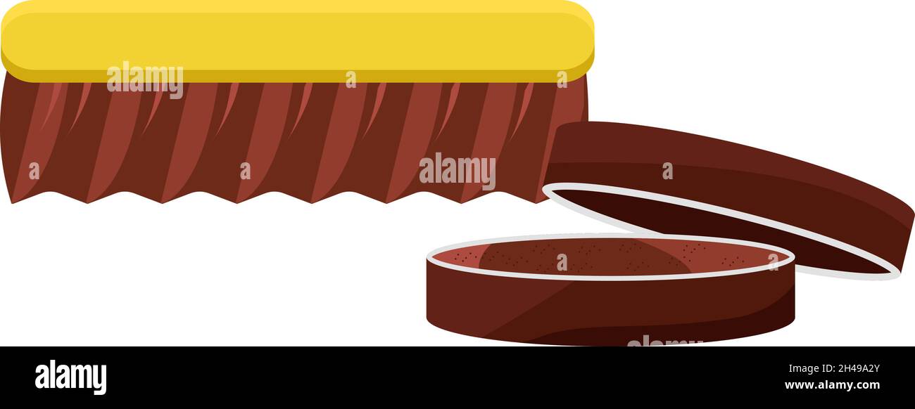 Shoe polish kit, illustration, vector on a white background Stock ...