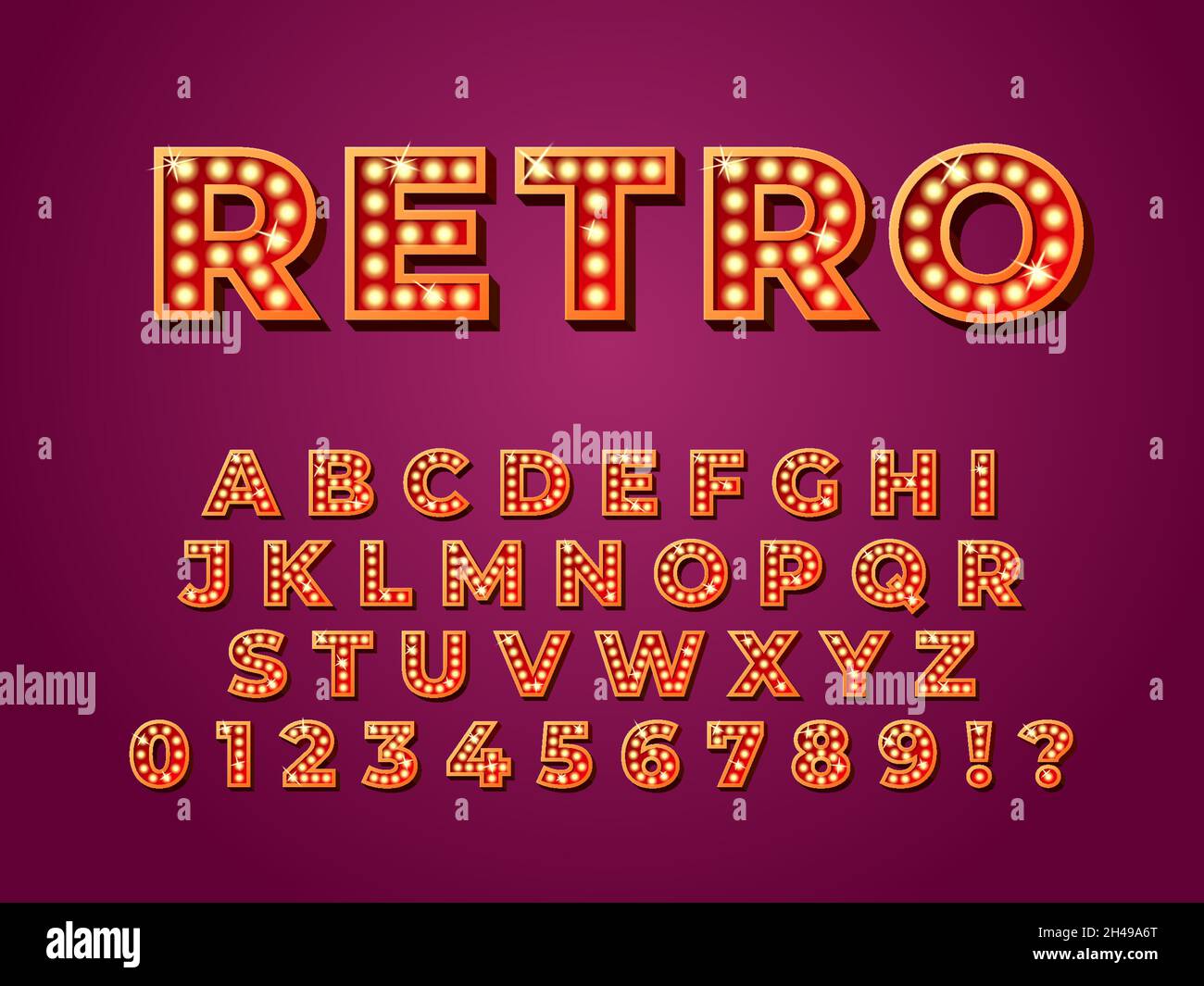 Red illuminated letters Stock Vector Images - Alamy