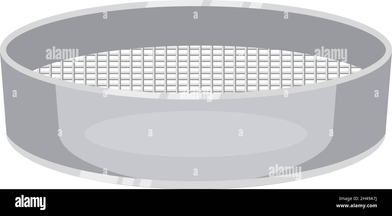 Silver sieve, illustration, vector on a white background Stock Vector ...