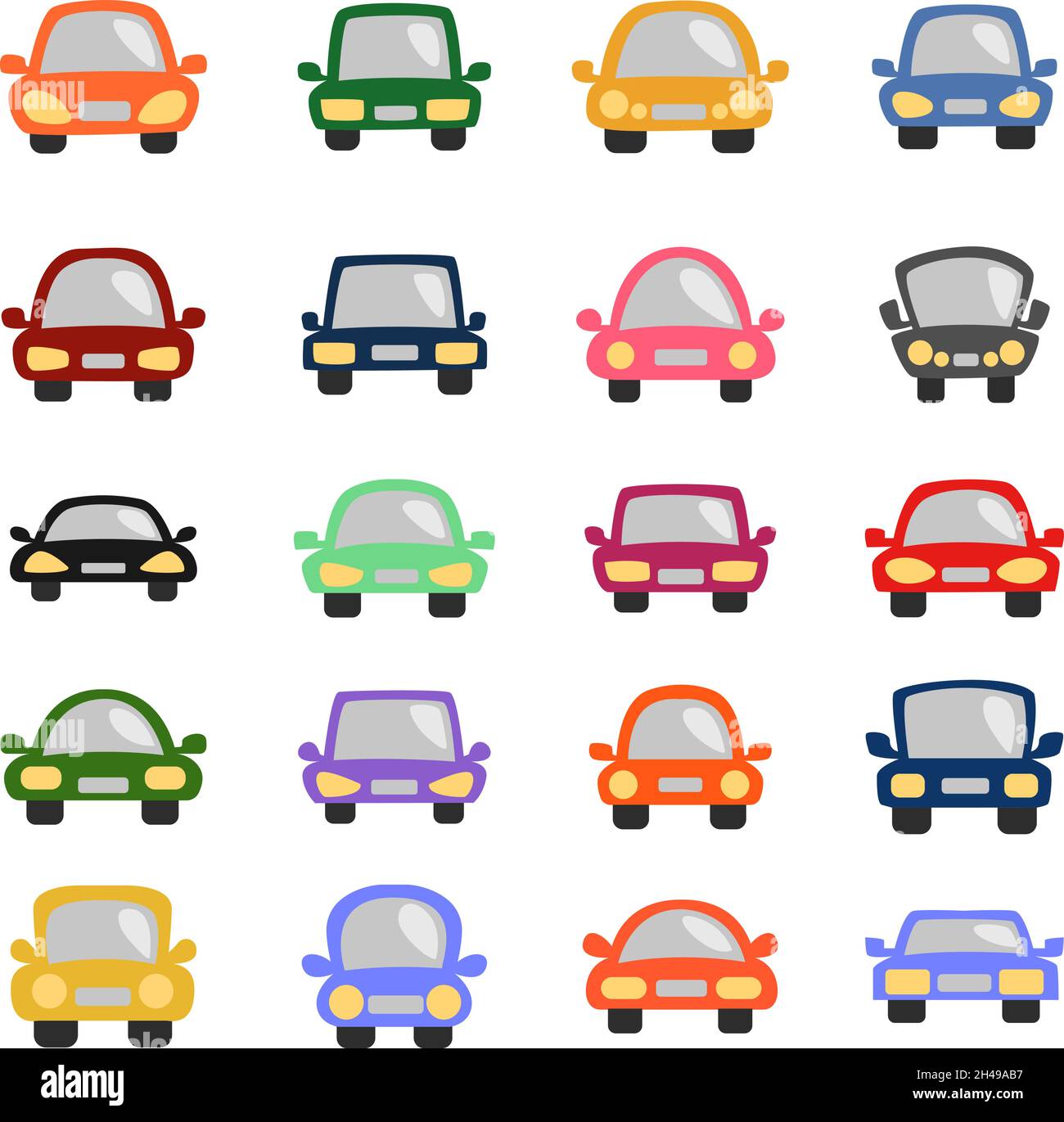 Different types of cars, illustration, vector, on a white background ...