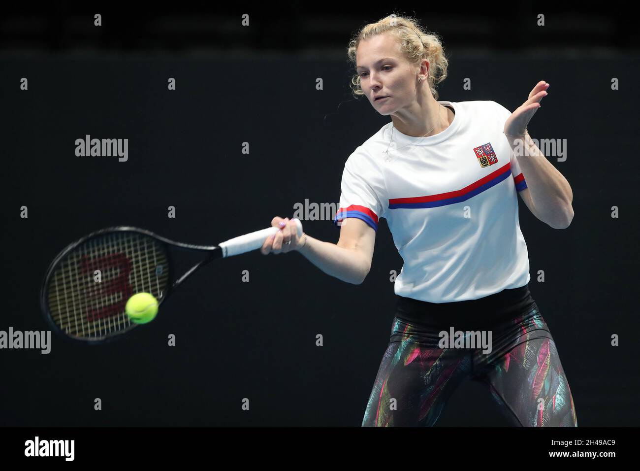 Czech tennis player Katerina Siniakova trains prior to women’s tennis ...
