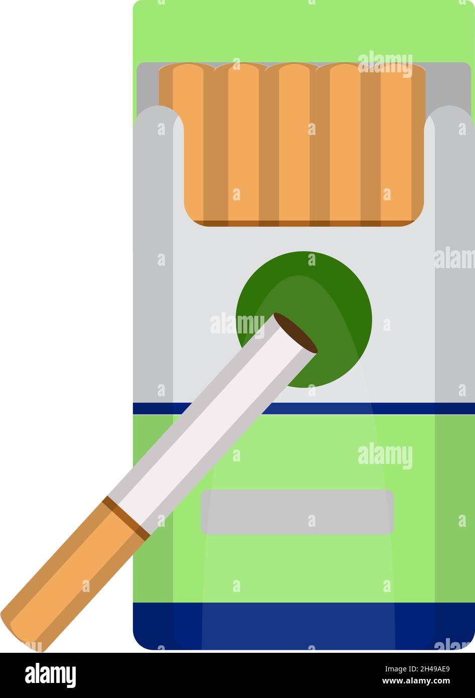 Green pack of cigarettes illustration, vector on a white background ...