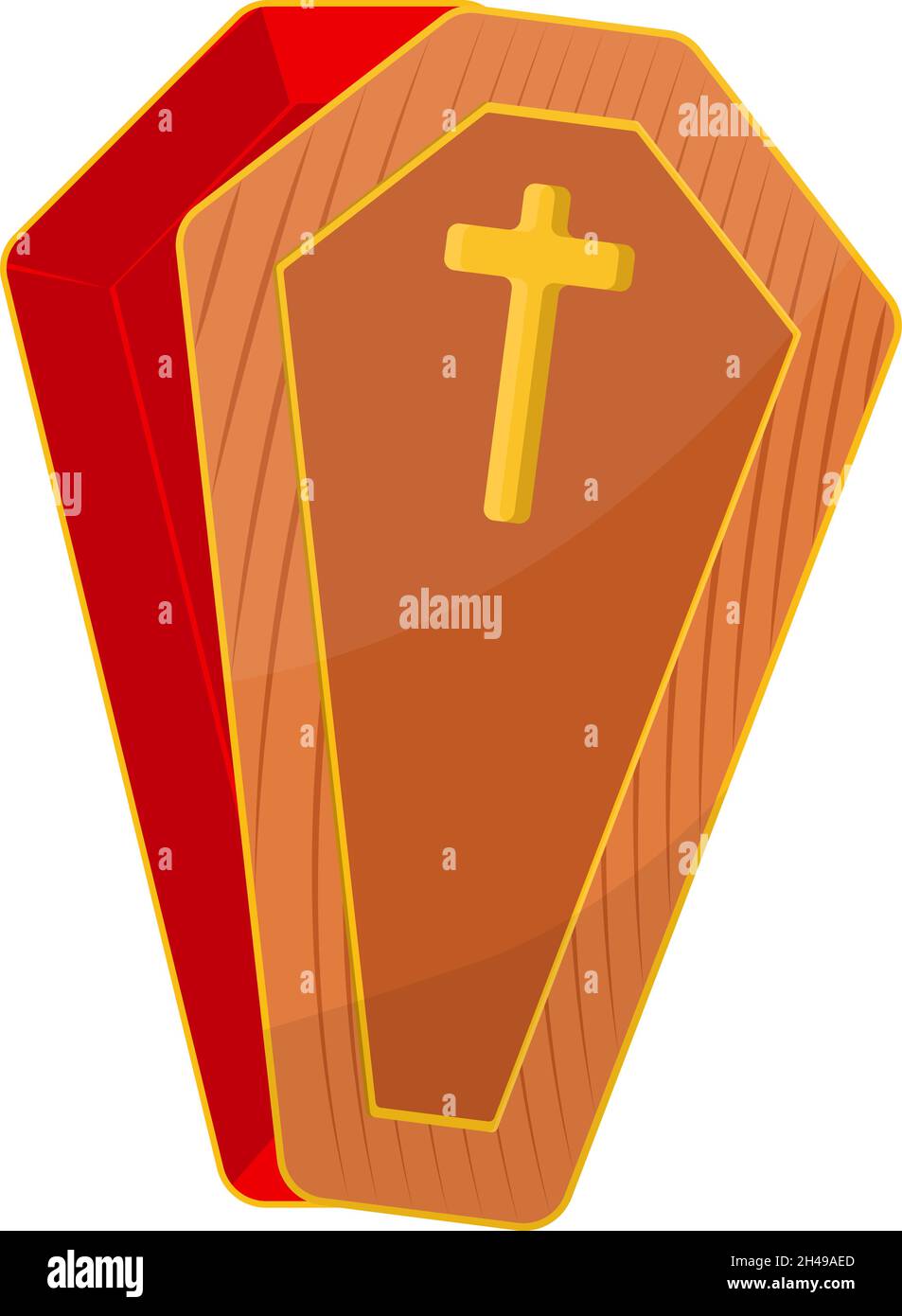 Wooden coffin, illustration, vector on a white background Stock Vector ...