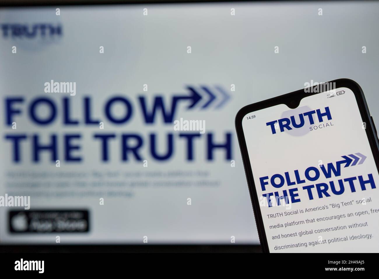 Truth social media on smartphone. TRUTH Social is America’s “Big Tent ...
