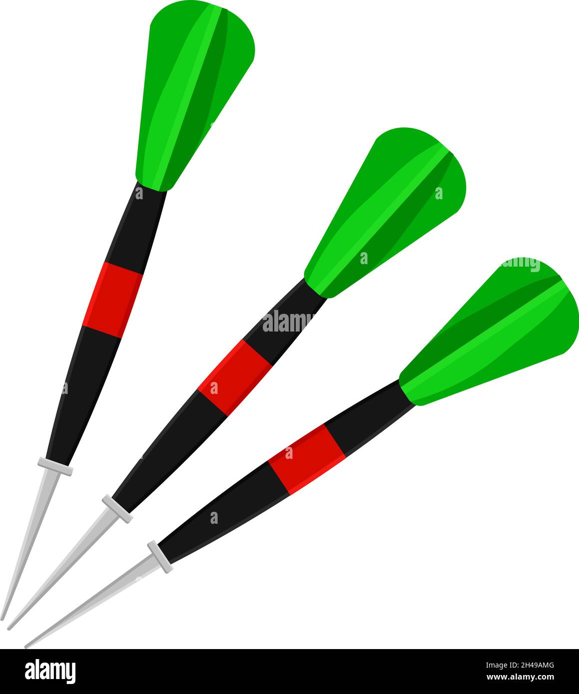 Green dart arrows, illustration, vector on a white background Stock ...