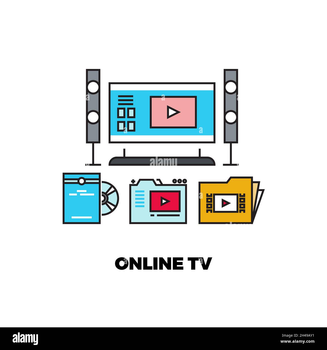 Online tv service. Outline folders, video movie database. Internet ...