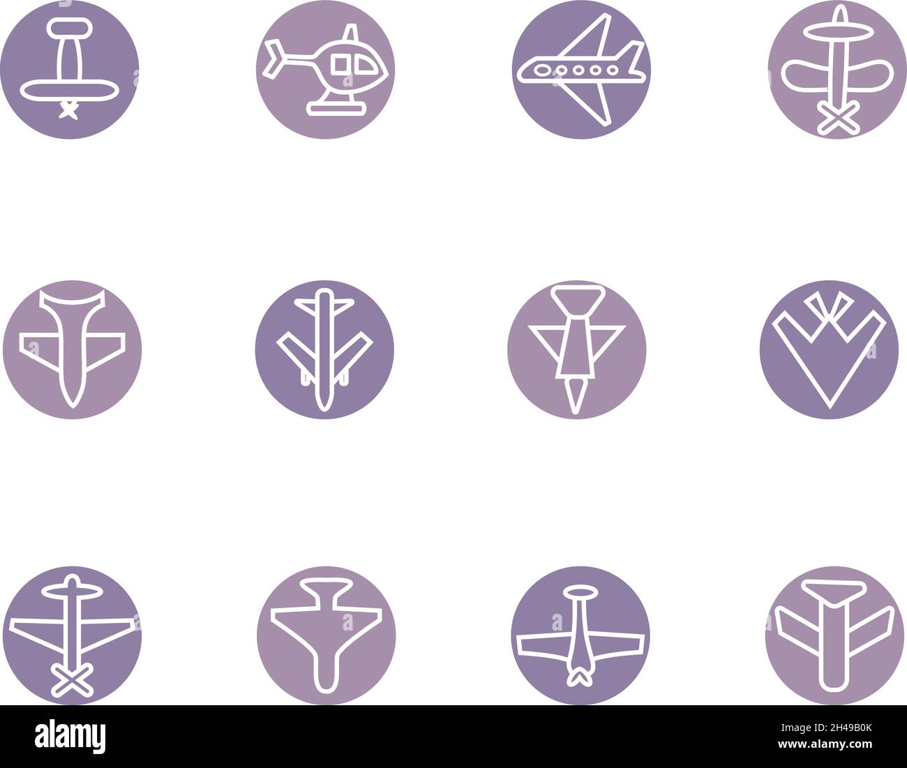 White airplanes, illustration, vector, on a white background Stock ...