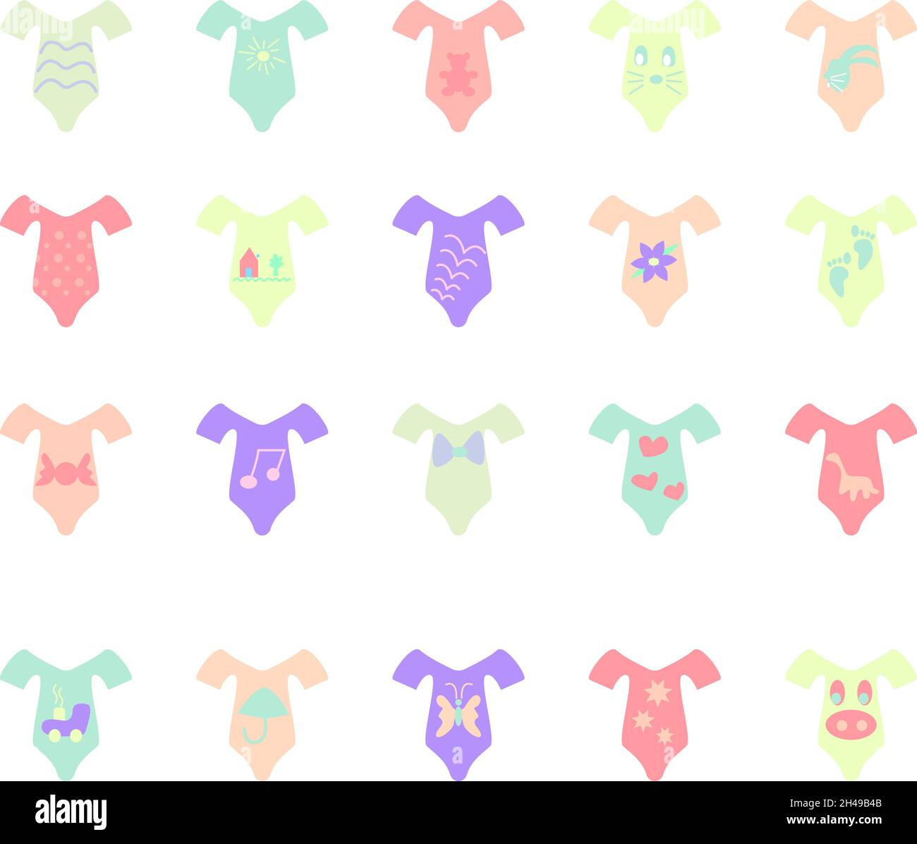 Cute baby suits, illustration, vector, on a white background Stock ...