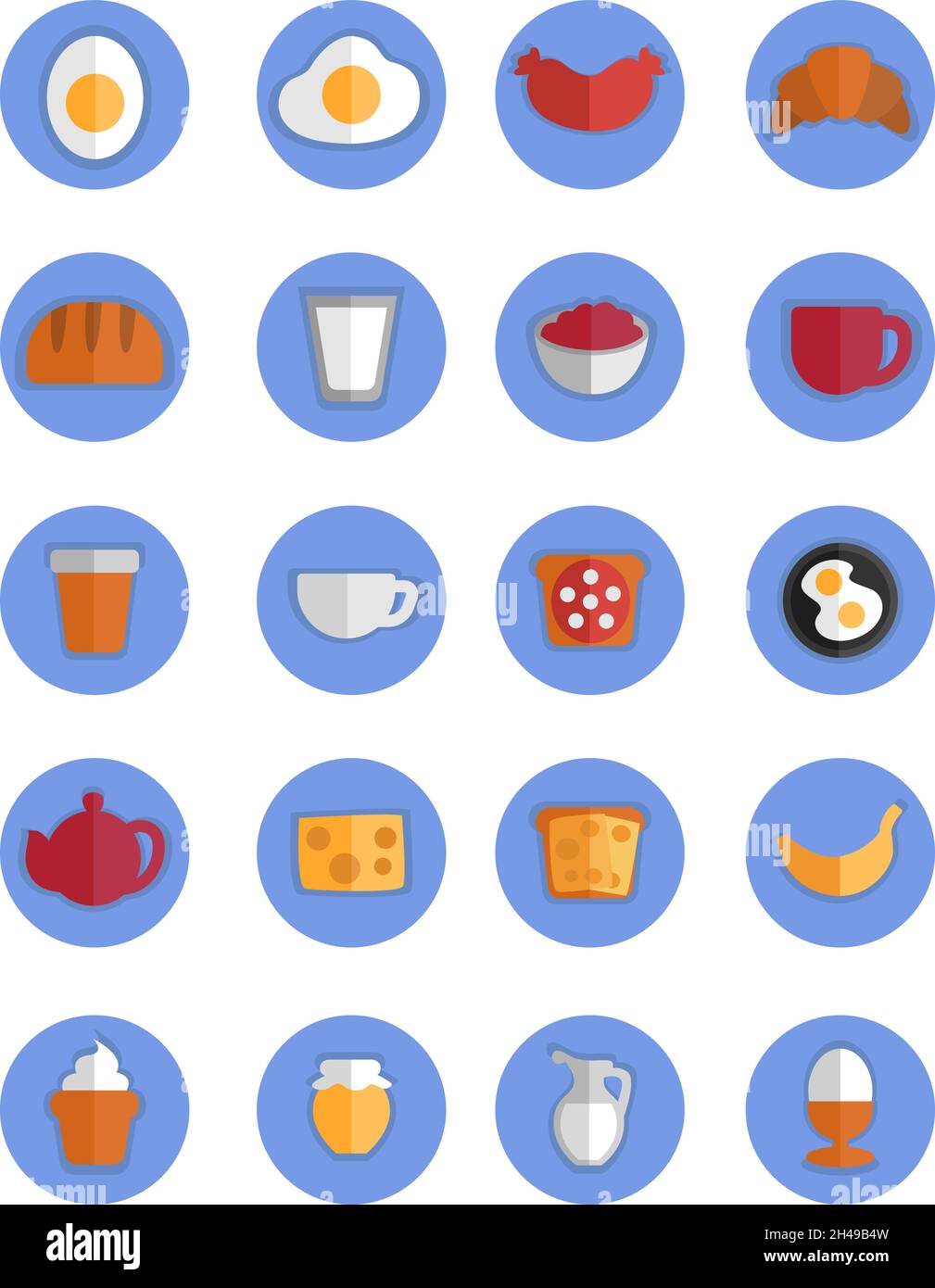 Breakfast food, illustration, vector, on a white background Stock ...