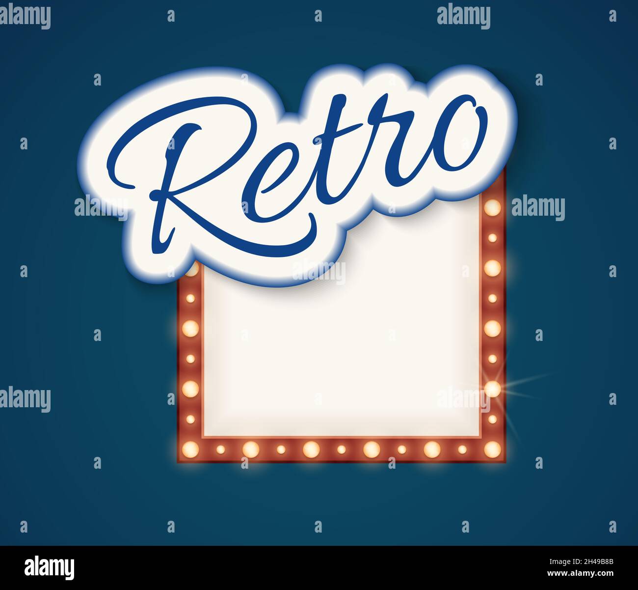 Retro cinema sign banner with lights hi-res stock photography and ...